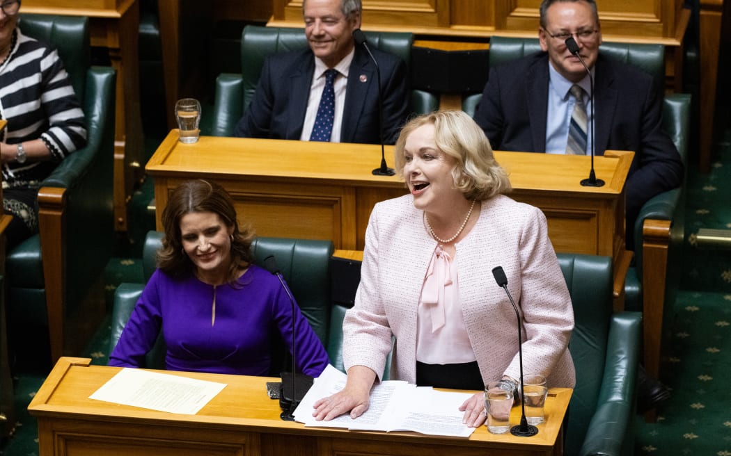 Watch: Judith Collins makes her final speech to Parliament | RNZ News