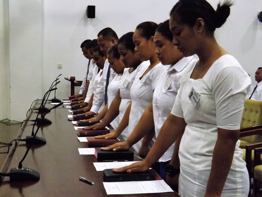 Record number of Samoa police recruits sworn in | RNZ News