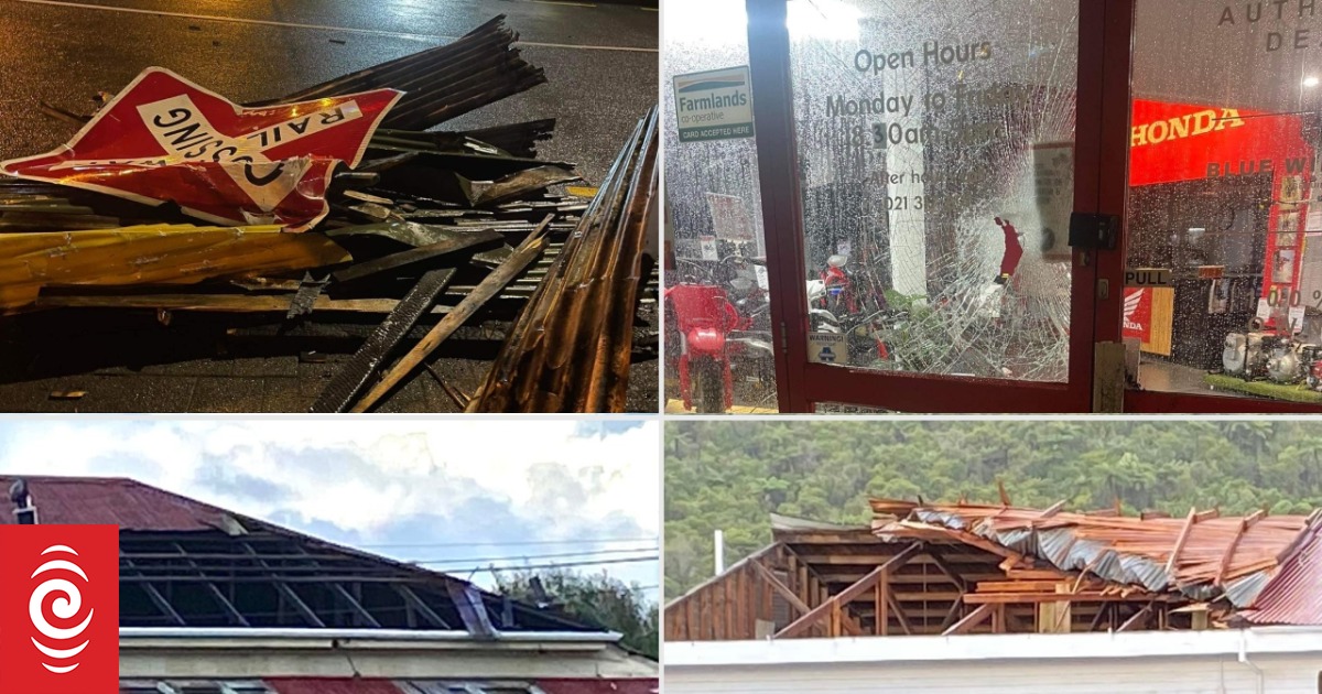 Tornado tears roof off burnt Greymouth building, smashes nearby ...