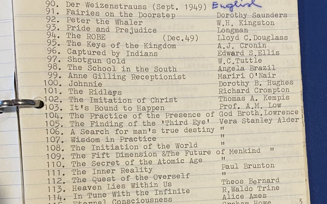 Discovery of book list that tells a girl's life | RNZ