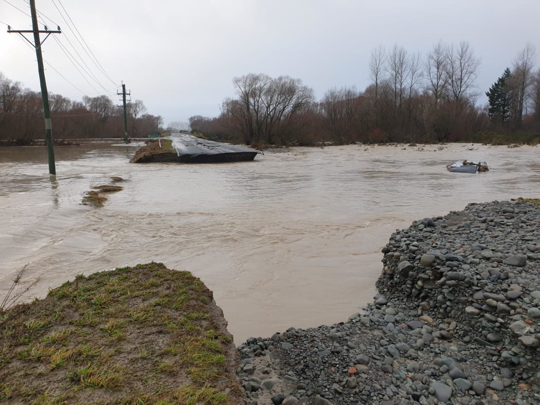 Canterbury flooding in pictures: Bridge damage adds to floods drama ...