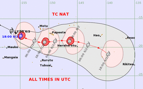 Tropical Cyclone Osai passing Cook Islands, French Polynesia on cyclone ...