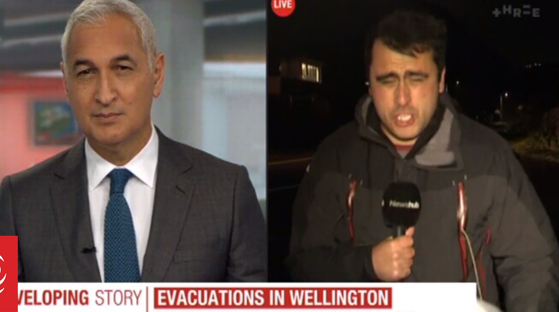 Reporters stand in storm, confirm it's cold and wet | RNZ News