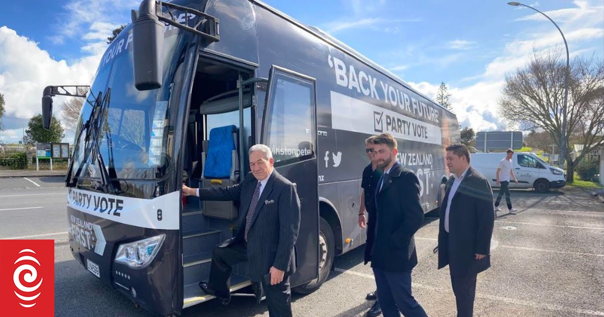 Winston Peters boards New Zealand First campaign bus for electioneering ...