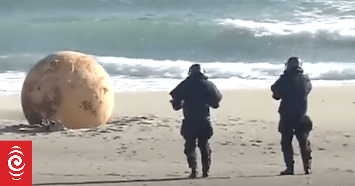 Japan’s 'mystery ball' removed from the beach | RNZ News