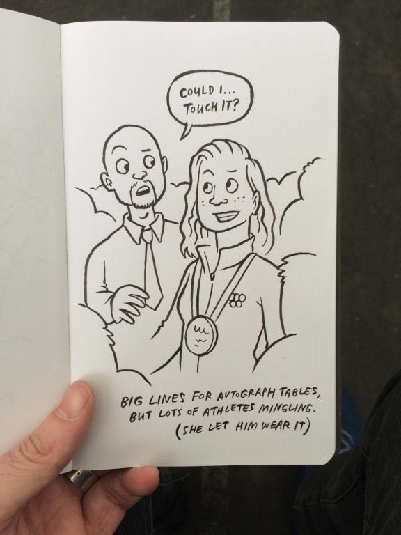 Toby Morris illustrates the Olympians return | A Gallery from News | RNZ