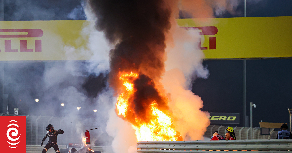 F1 fireball crash car on display | RNZ News