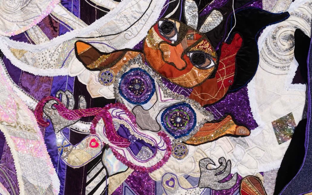 Stitching bling, satin & velvet into Toi Māori with Maungarongo Te Kawa ...