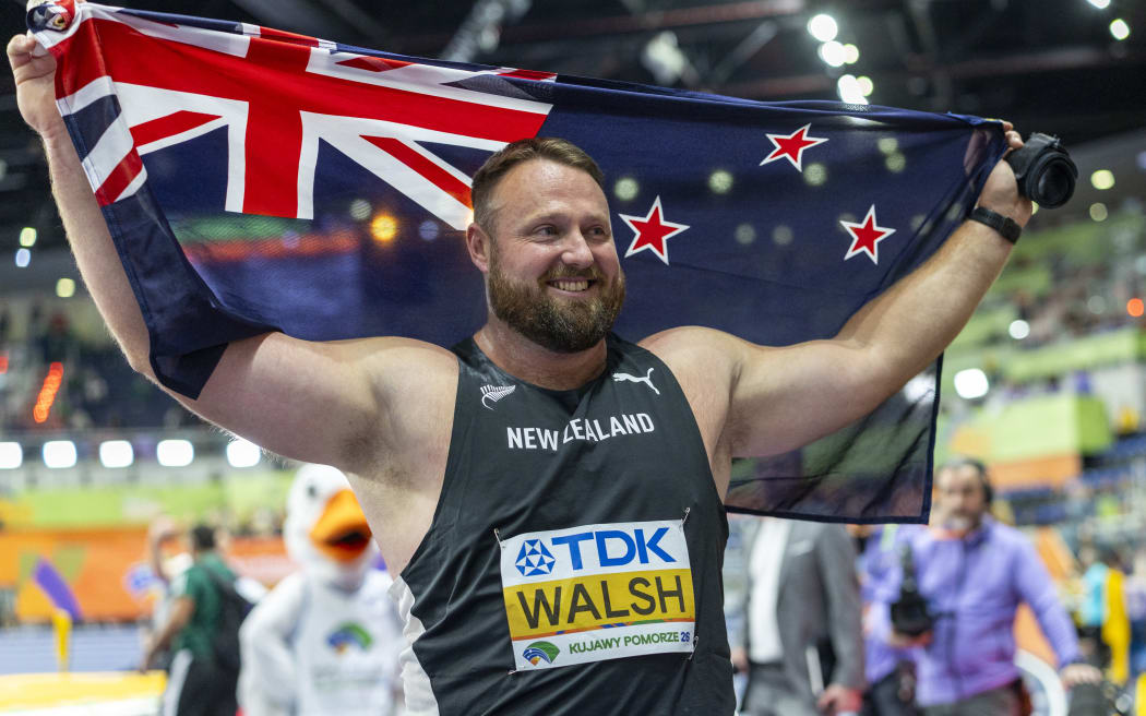 Shot putter Tom Walsh remains on top of the world | RNZ News