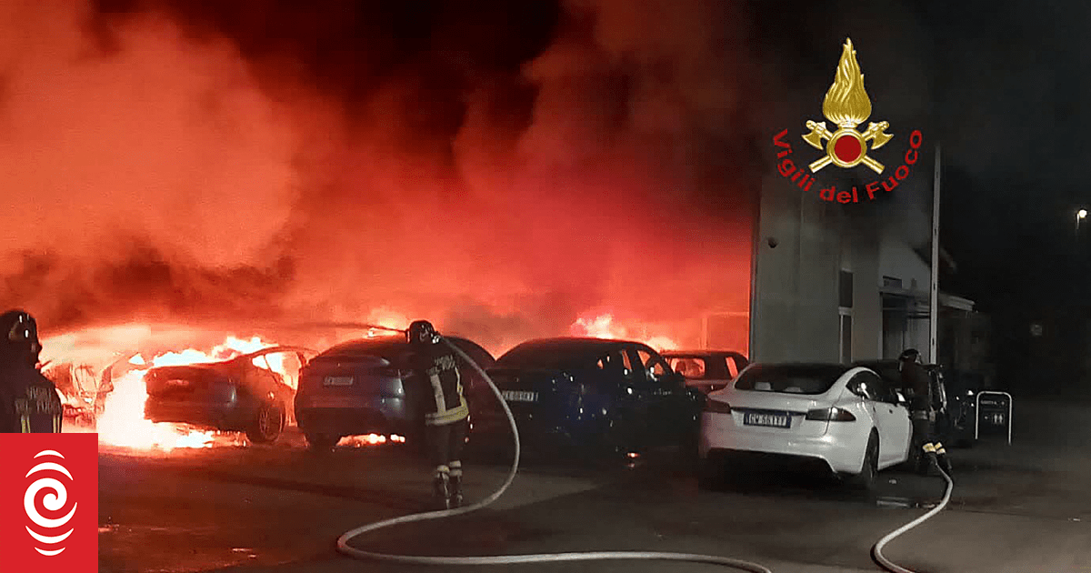 Elon Musk says 'terrorism' behind fire at Rome Tesla dealership | RNZ News