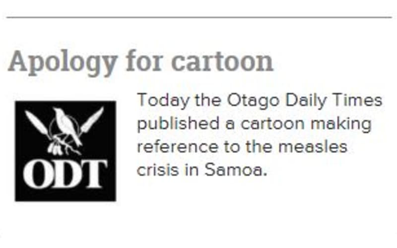 Newspaper apologises for Samoa measles cartoon | RNZ