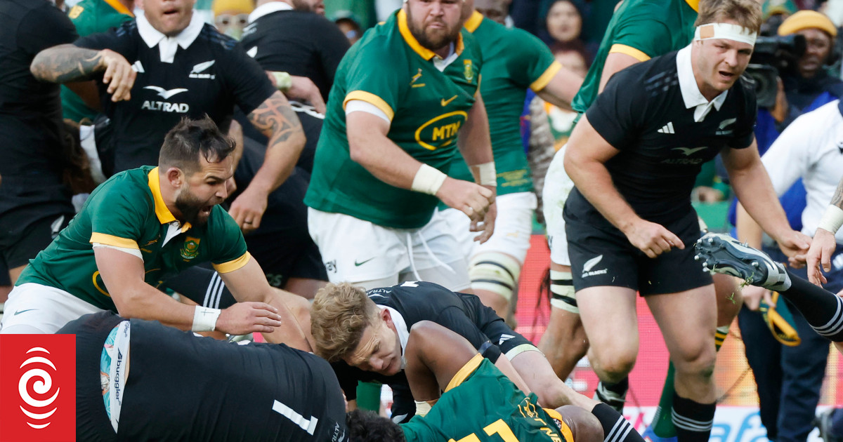 Watch: Referee blows call in All Blacks loss to Springboks | RNZ News
