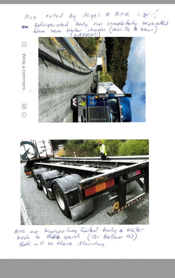 Double-trailer truck lost load because welds snapped | RNZ News