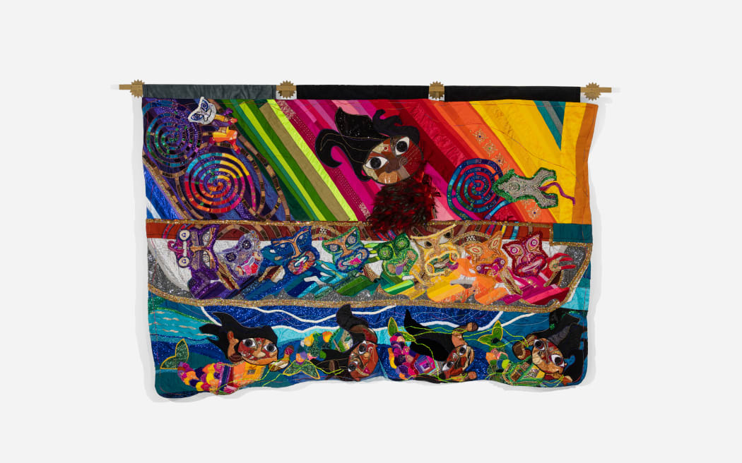 Stitching bling, satin & velvet into Toi Māori with Maungarongo Te Kawa ...