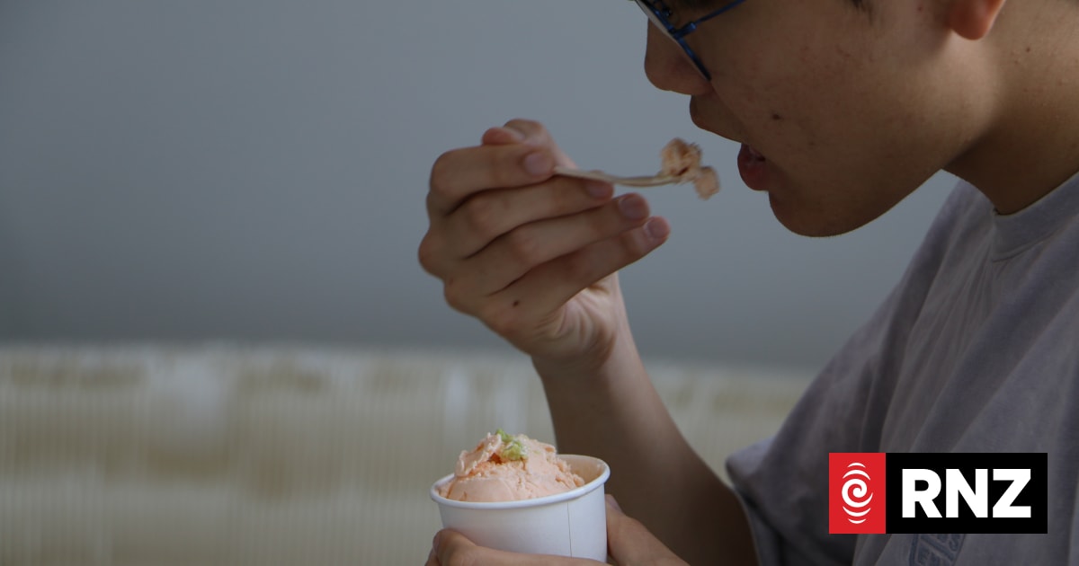 Salmon ice cream at Epsom shop 'like cat food but in a good way' | RNZ