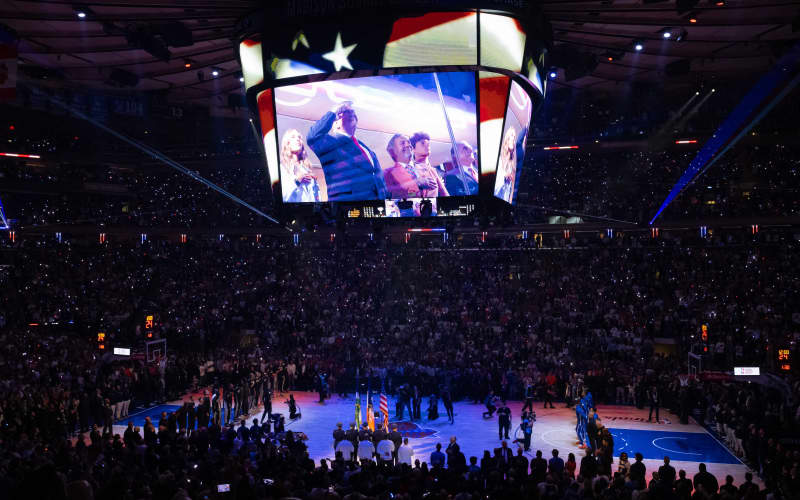 Watch: US President Donald Trump booed by fans at NBA Knicks v Spurs ...