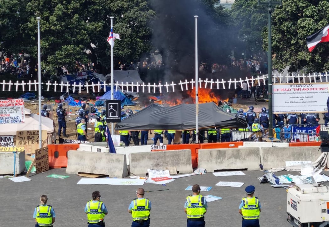 Photo essay: Fires, explosions and violence on grounds of Parliament ...