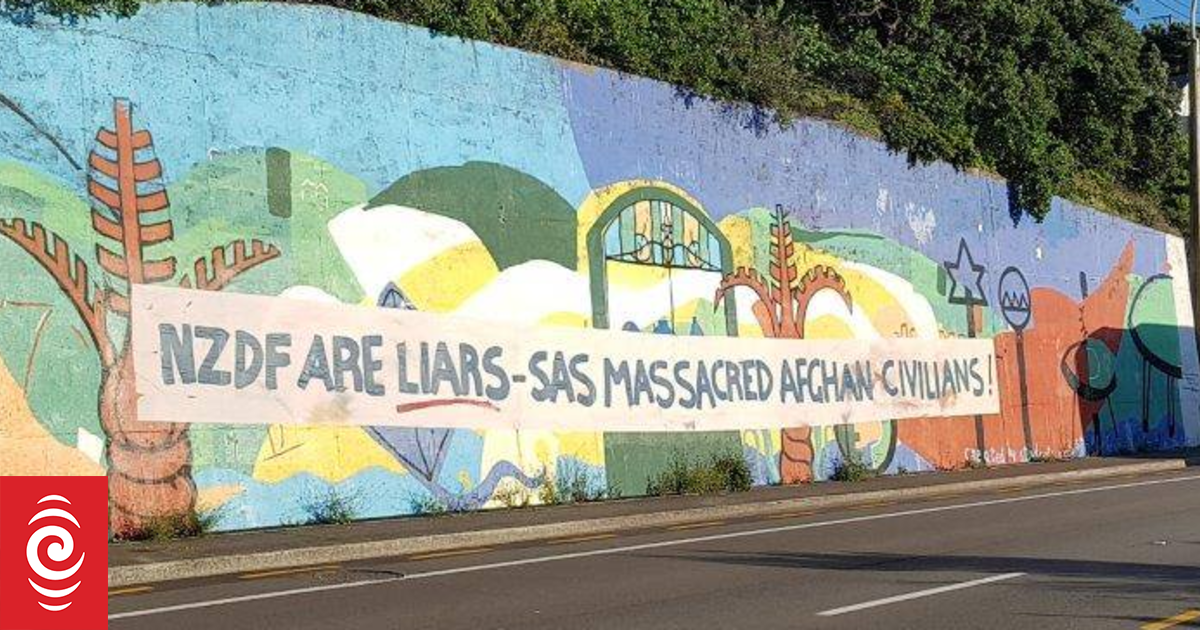 Council removes graffiti critical of Defence Force | RNZ News