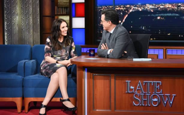 Watch: Jacinda Ardern cracks jokes on The Late Show with Stephen ...