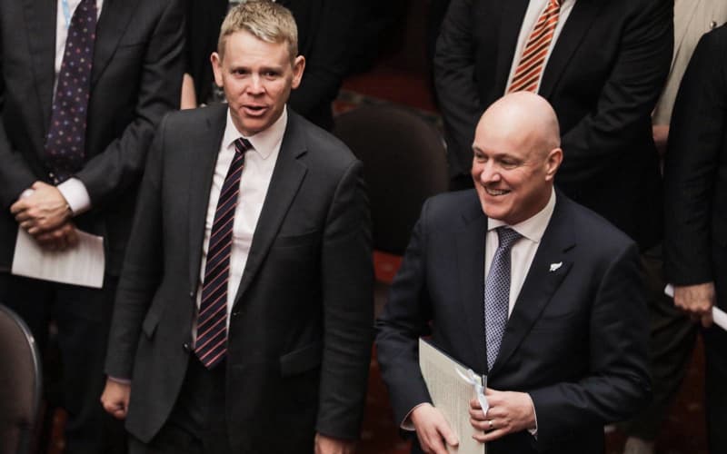 Chris Hipkins and Christopher Luxon trade barbs from unfamiliar seats | RNZ