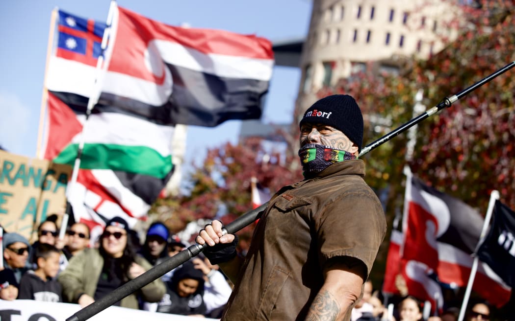 In pictures: Thousands join Budget Day protest hīkoi across Aotearoa ...