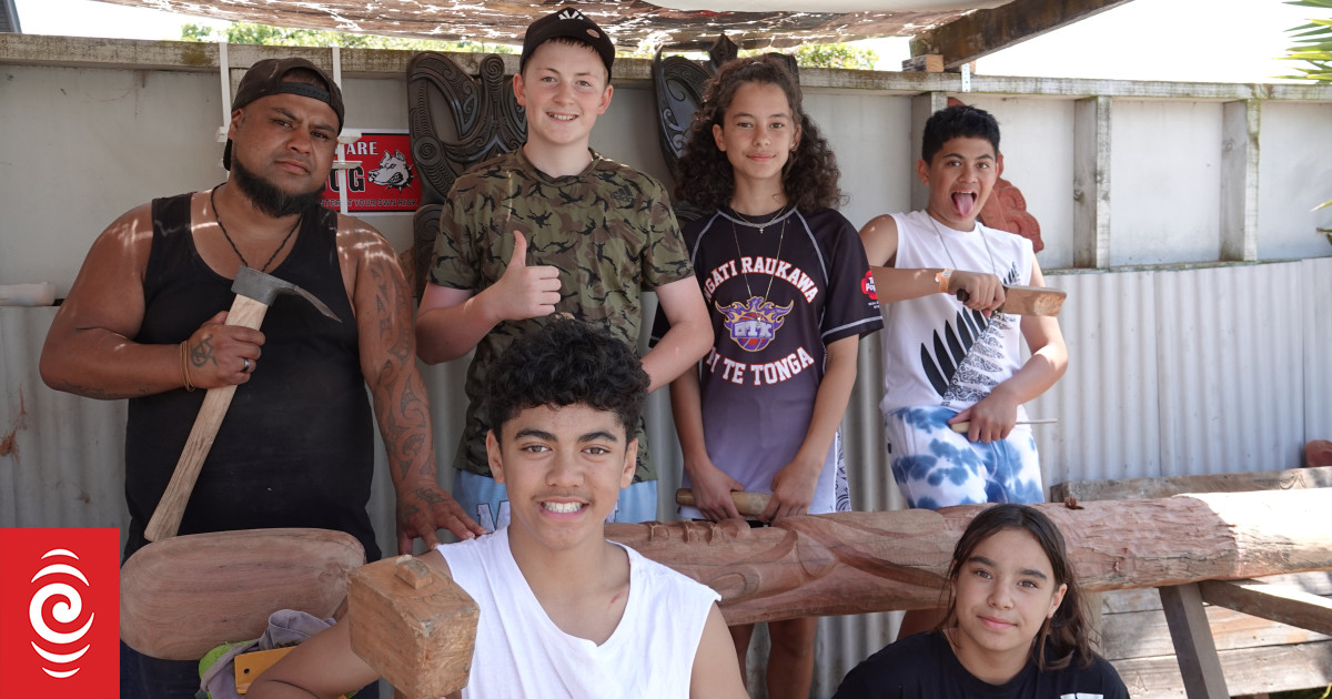 Rangatahi turning Cyclone Gabrielle-destroyed power pole into pou | RNZ ...