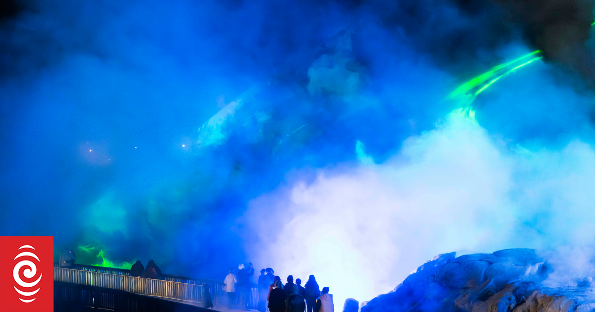 Swirling steam, lasers and tunes: Rotorua's new geyser light trail ...