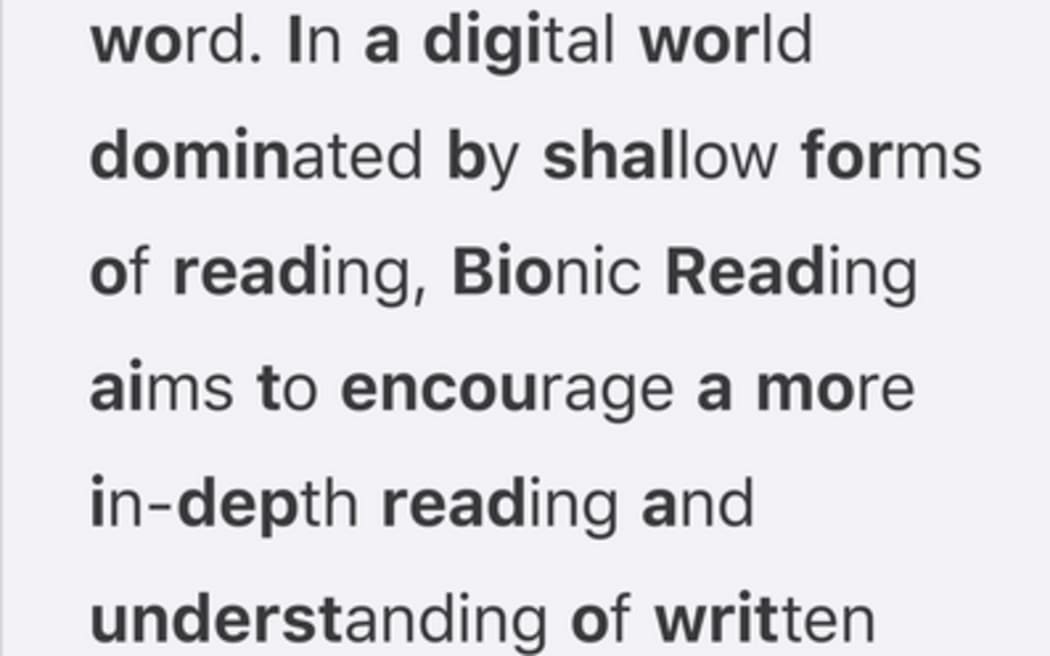 Bionic reading | RNZ
