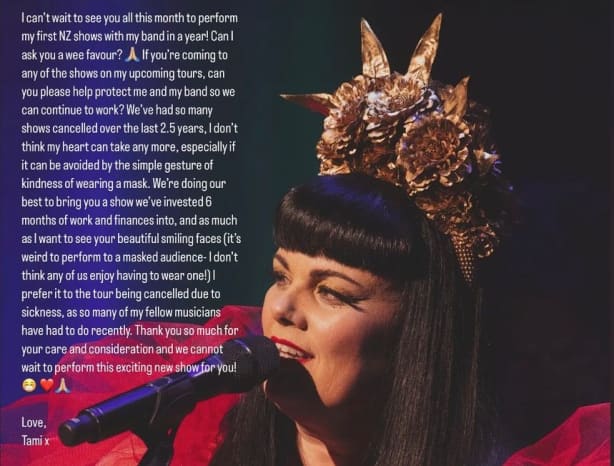 Covid-19: Musician Tami Neilson asks fans to mask up to protect touring ...