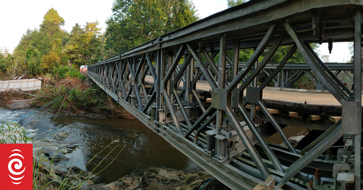 Flood-destroyed bridge in Auckland replaced with temporary fix in under ...