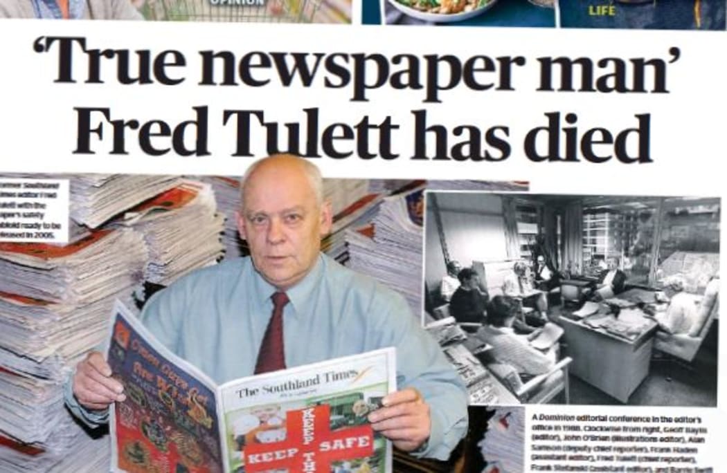 'True newspaperman' Fred Tulett leaves a legacy | RNZ