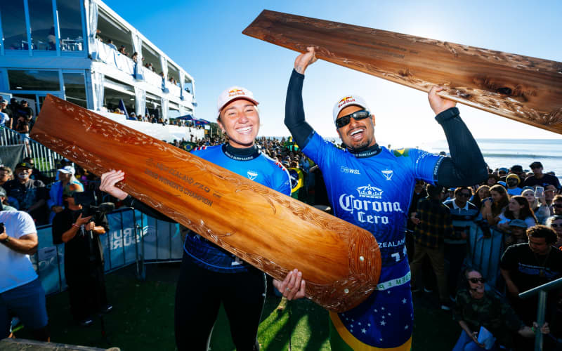 Surfing: Carissa Moore and Italo Ferreira win New Zealand Pro at Raglan ...