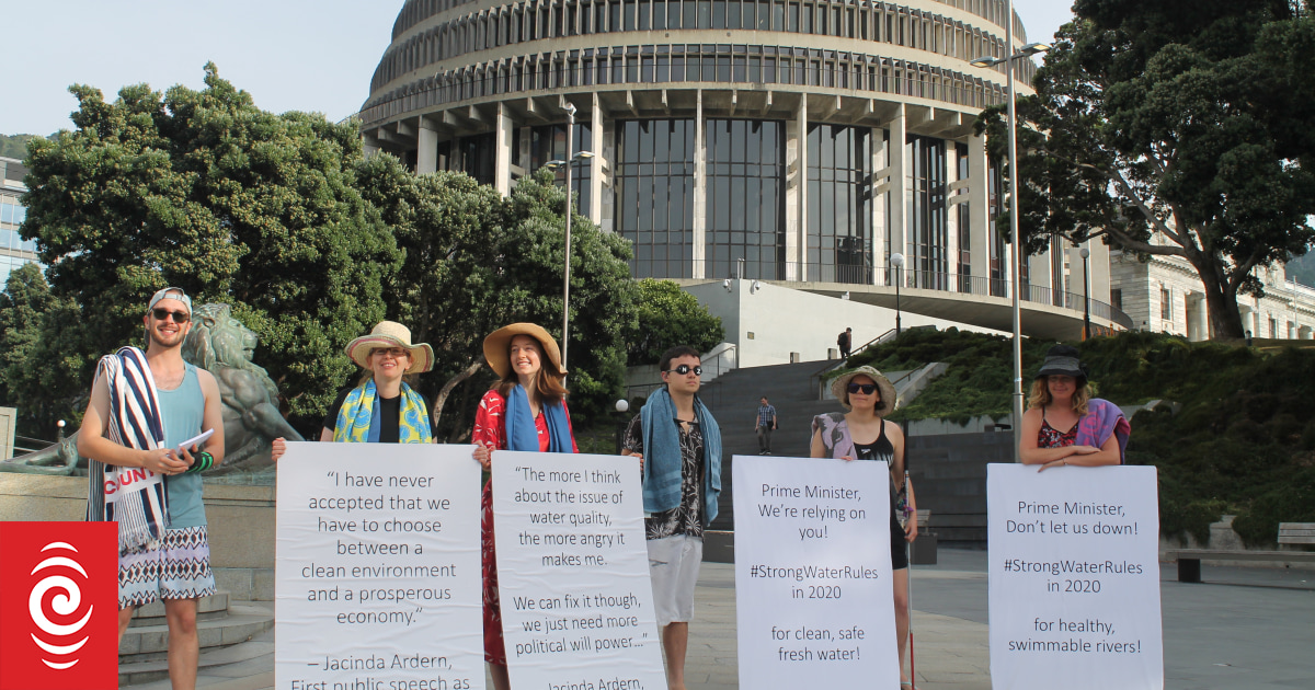 Togs and towels protesters call for tougher water quality rules | RNZ News