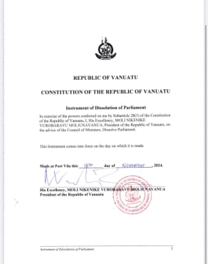 Snap election looms in Vanuatu | RNZ