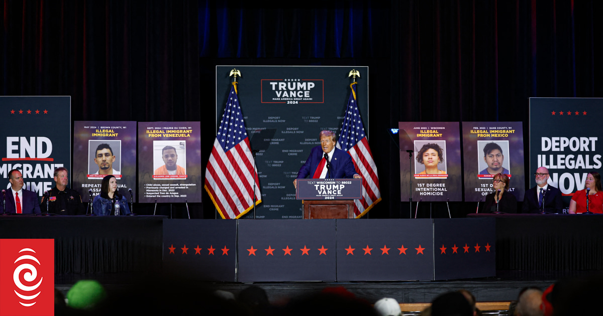 Trump escalates dark rhetoric against immigrants, Harris | RNZ News