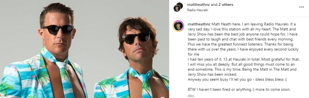 Broadcaster Matt Heath is leaving Radio Hauraki | RNZ News