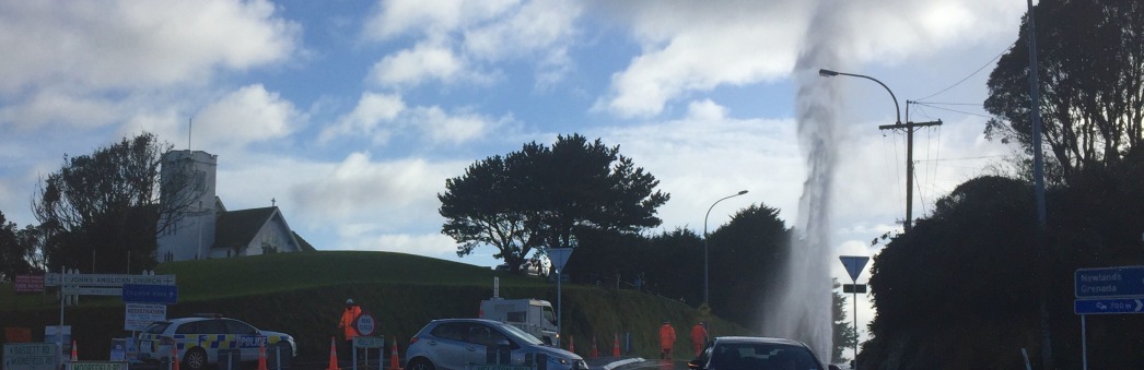 Burst water main spouts huge fountain | RNZ News