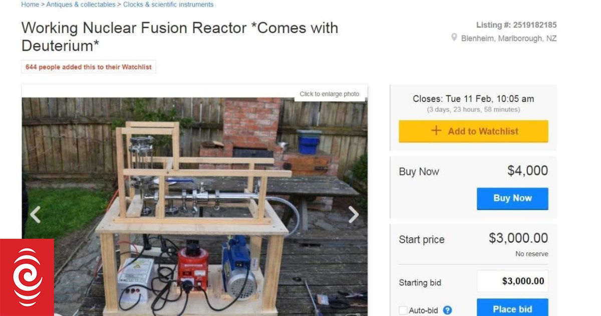 Backyard nuclear device for sale | RNZ