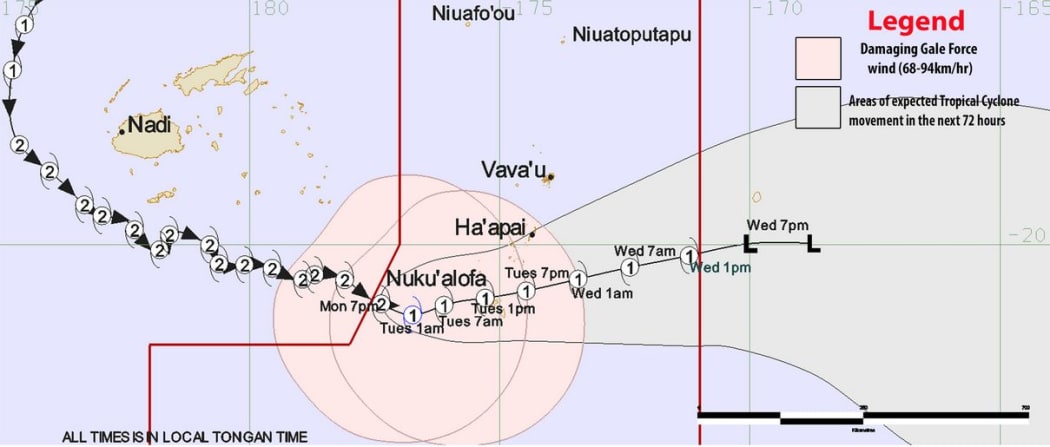 Tropical Cyclone Sarai passing over Tonga's main island | RNZ News