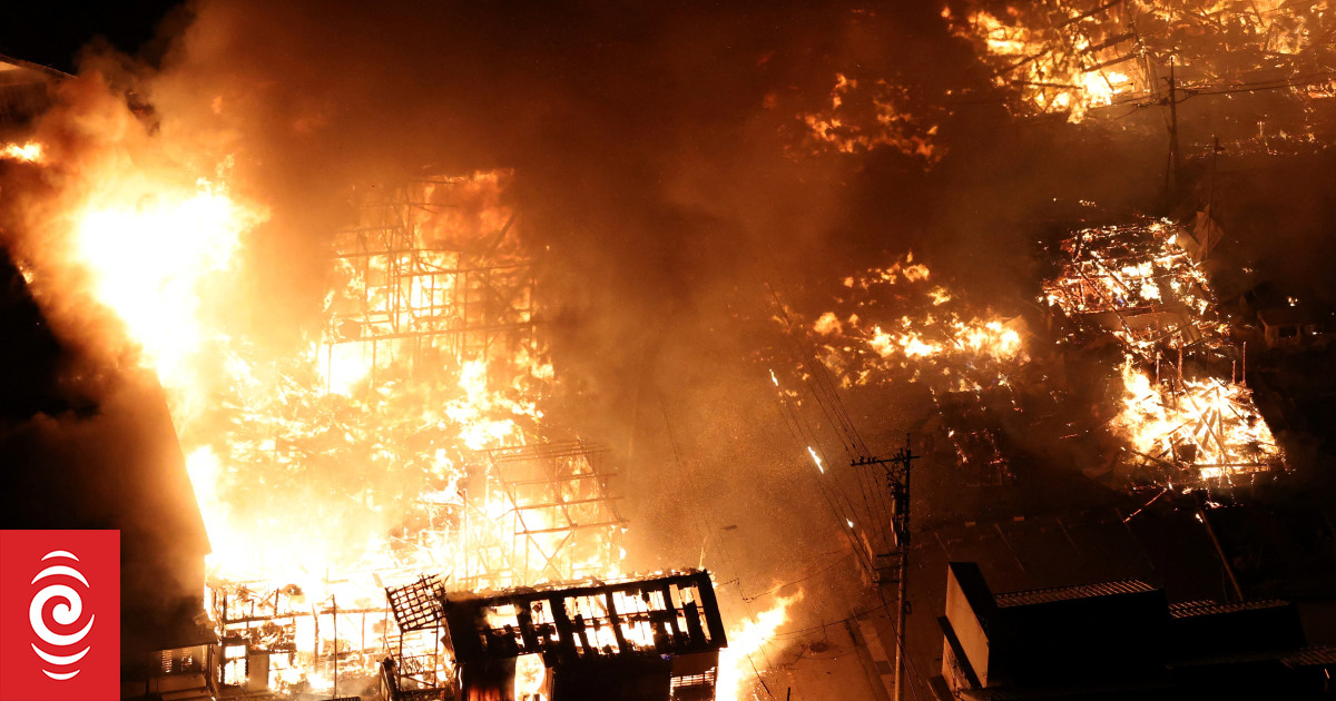 Japan earthquake: Fires hit quake zone as rescuers race to reach ...