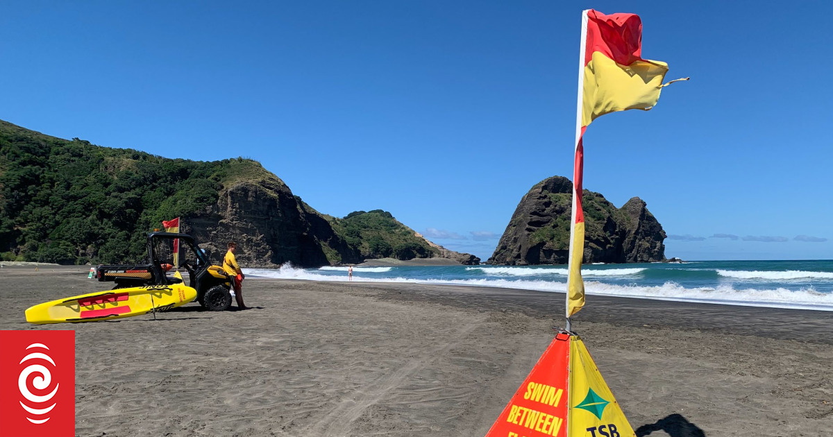 Swimmer saved by off-duty lifeguards at Piha Beach | RNZ News