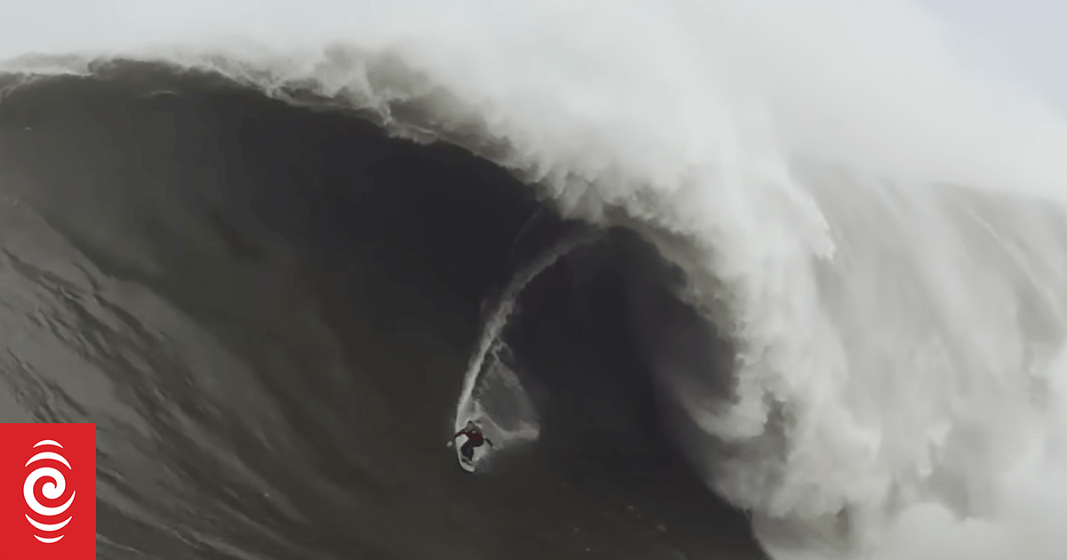 Santa Cruz surfer speaks on riding potential record 108-foot wave | RNZ ...